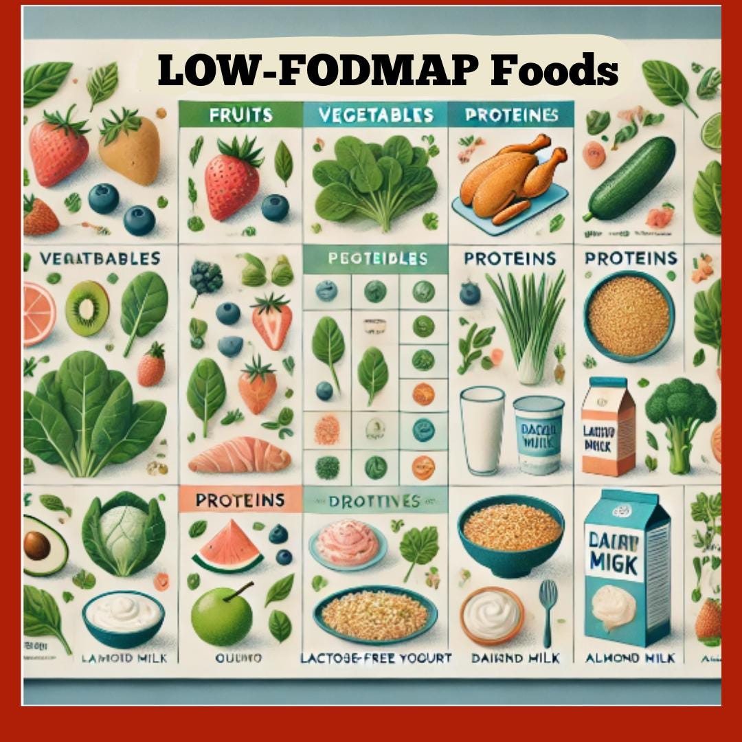 IBS Diet Food List With FODMAP for Irritable Bowel Syndrome, Gut Health Anti Inflammatory Food ...
