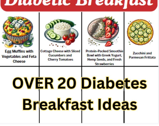 Diabetic Breakfast Ideas, Breakfast Food for Diabetics, Printable PDF ...
