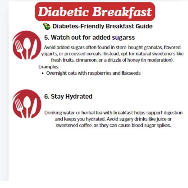 Diabetic Food Breakfast Ideas, Diabetic Meal Plan, Pre Diabetes Diet ...
