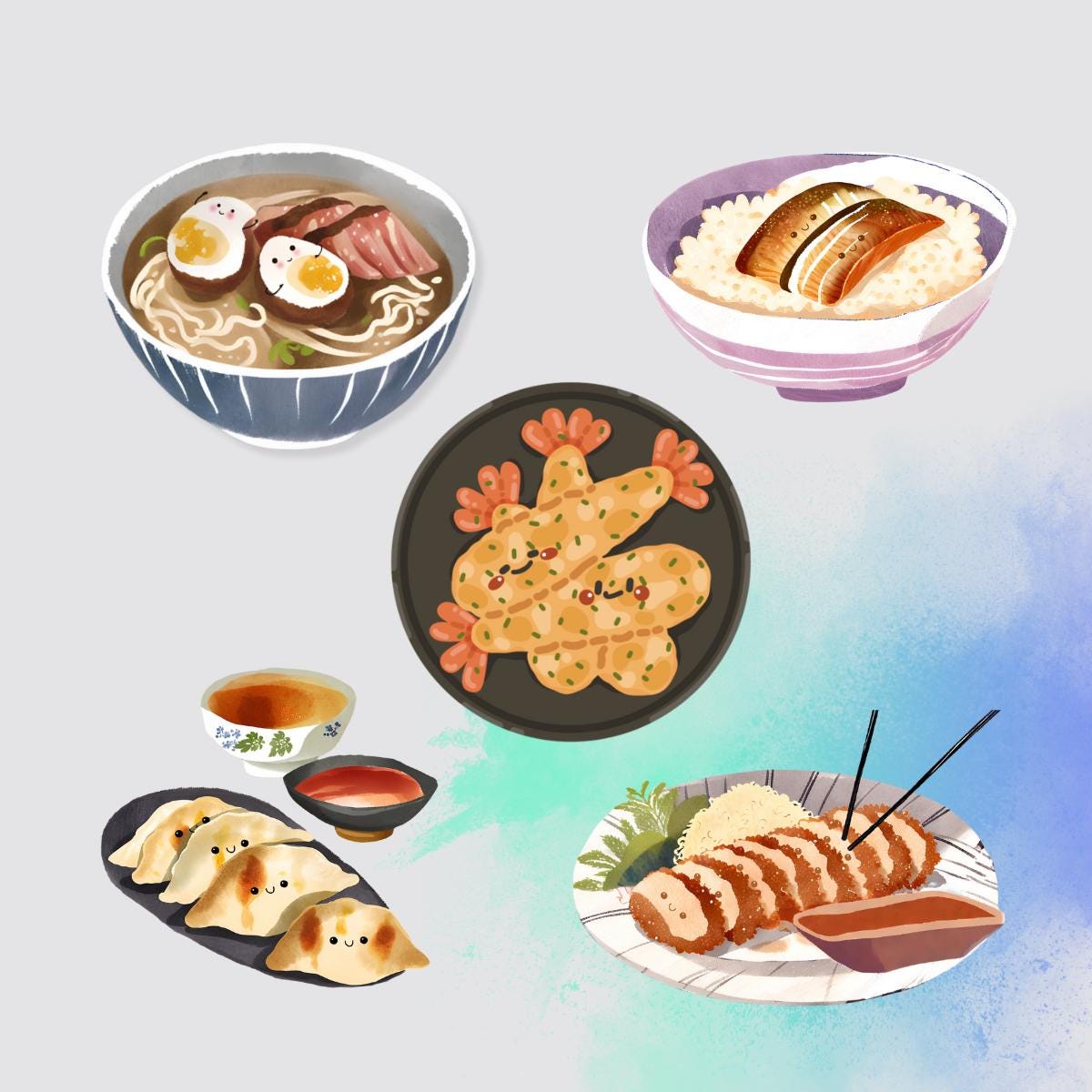 Fibeidigicards_clipart - Title: Japanese Food Collection - Etsy