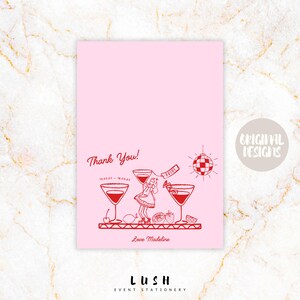 Hand Drawn Bachelorette Thank You Card Template, Illustrated Bridal ...