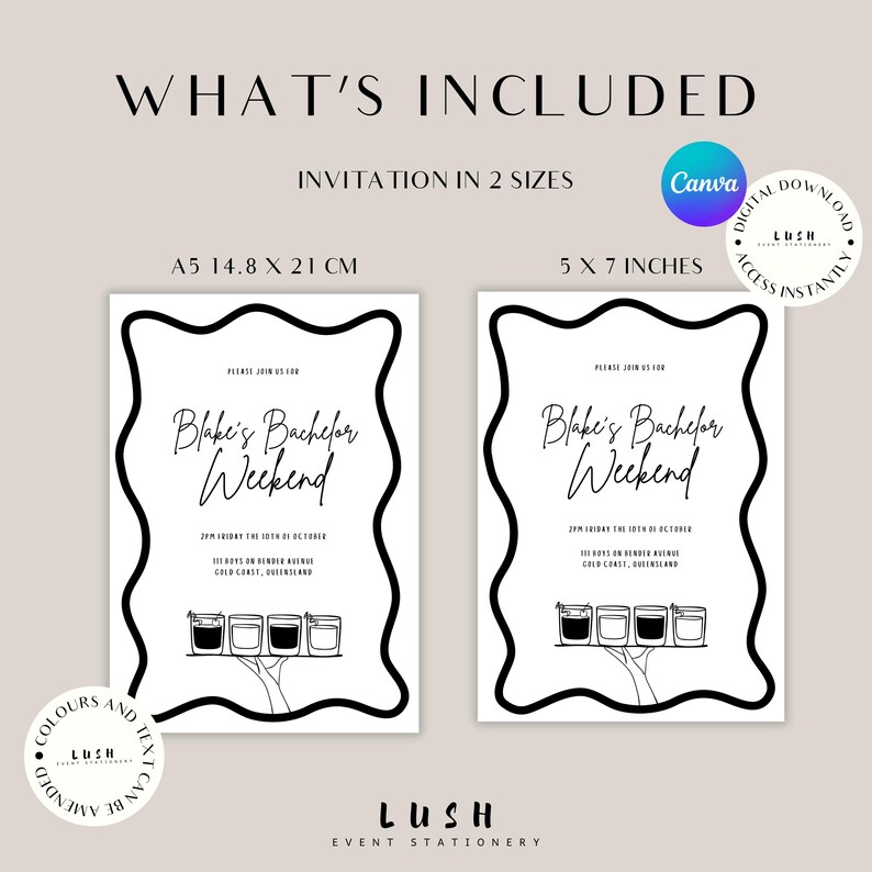 Hand Drawn Bachelor Party Invitation, Illustrated Bucks Invitation ...