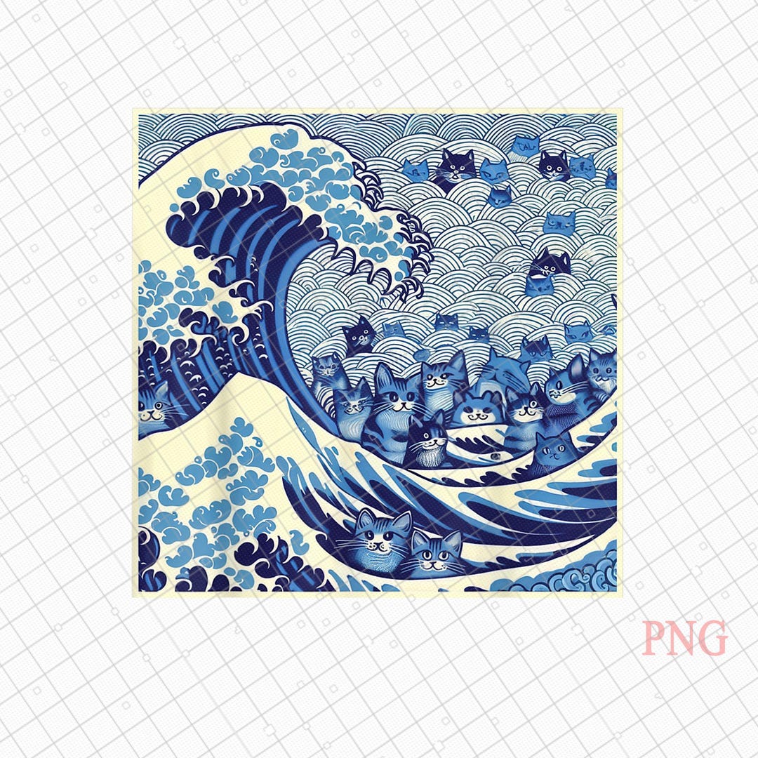 Blue Cats Wave for Kamala Png, Funny Childless Cat Lady Png, Kamala ...