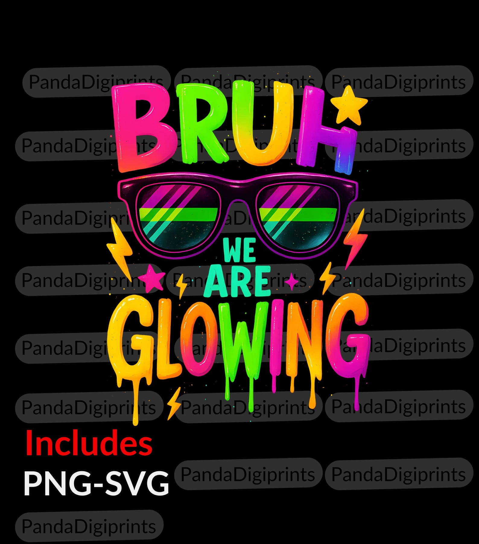 Bruh We Are Glowing Png , Neon 80s Glow Party Svg, Funny Glow Day ...