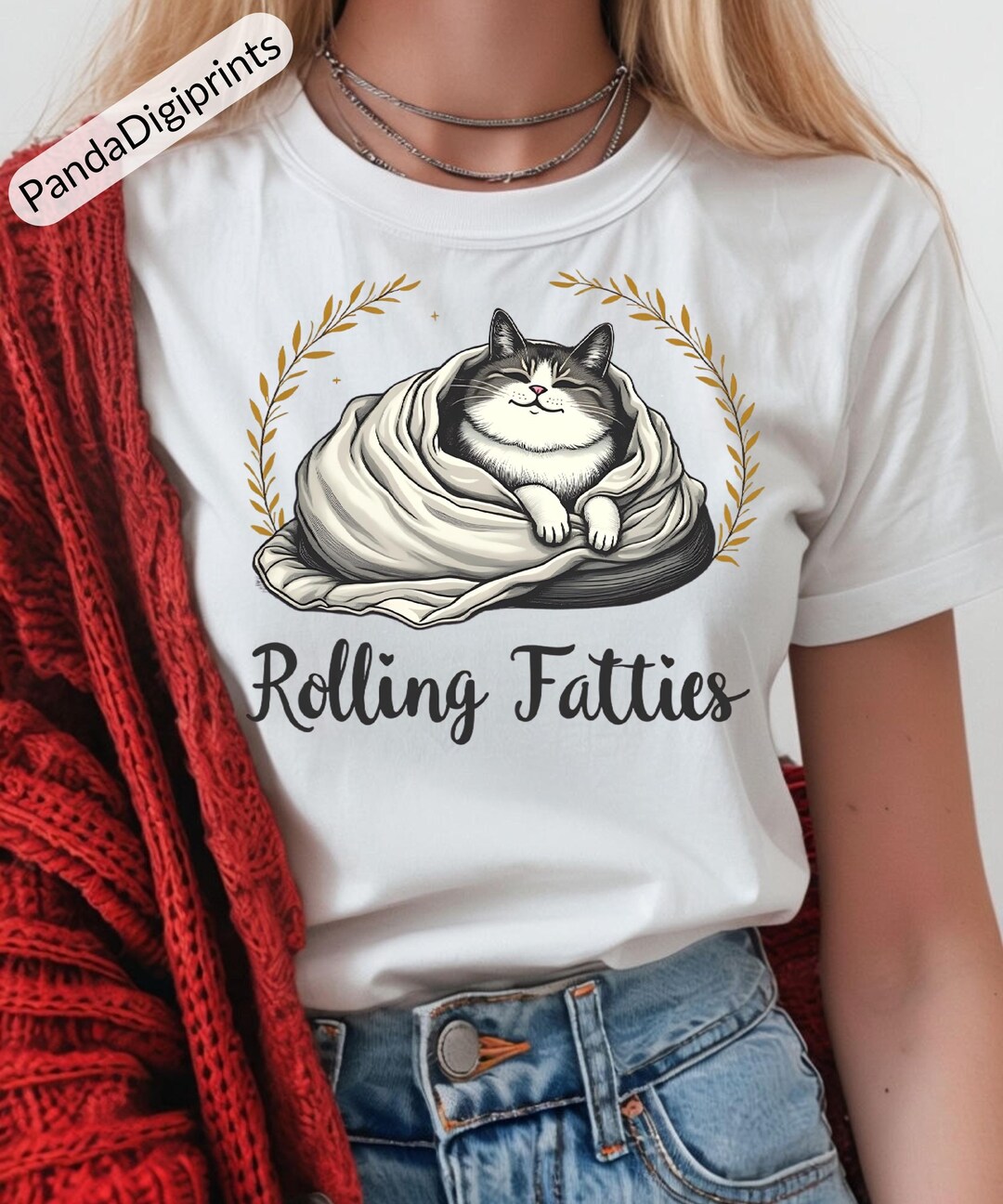 Rolling Fatties Cat SVG PNG – Funny Fat Cat Meme Graphic, Cozy Cat in ...