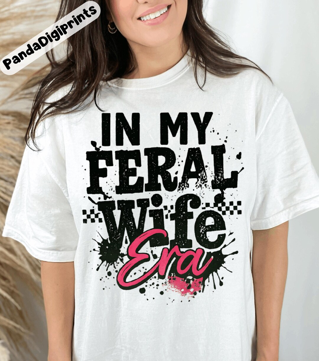 Feral Wife Era Design: Retro Checkered Graphic (PNG SVG Digital ...