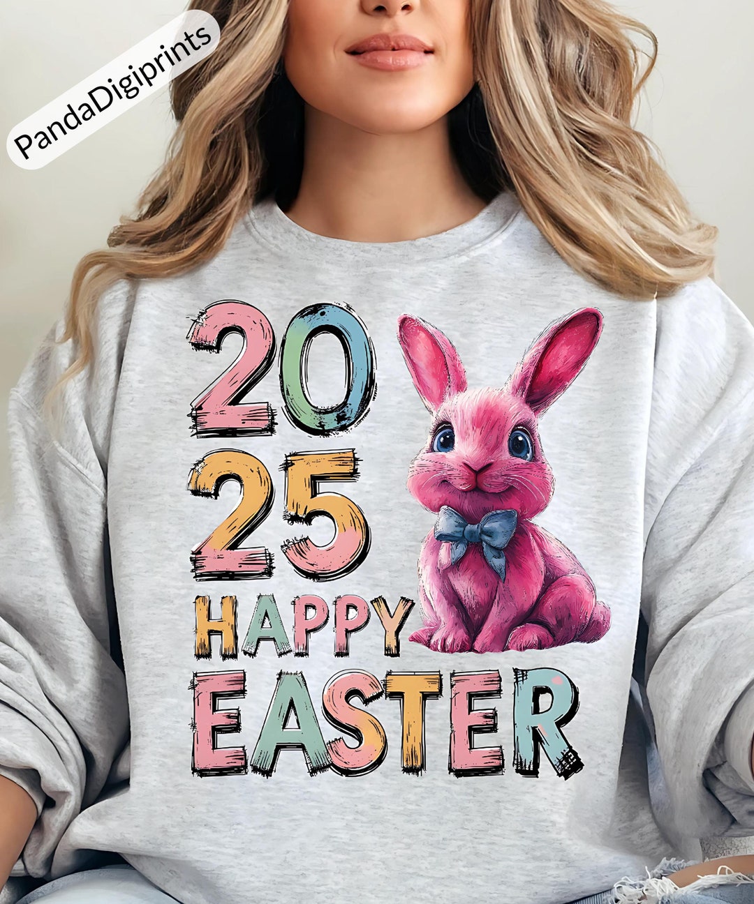 Easter 2025 Bunny Png, Cute Pink Rabbit Easter Svg, Baby Rabbit Easter ...