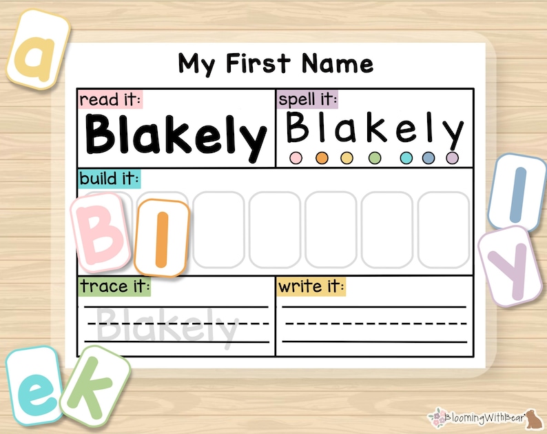 My Name Learning Mat | Personalized Name Practice Worksheet | Read It ...