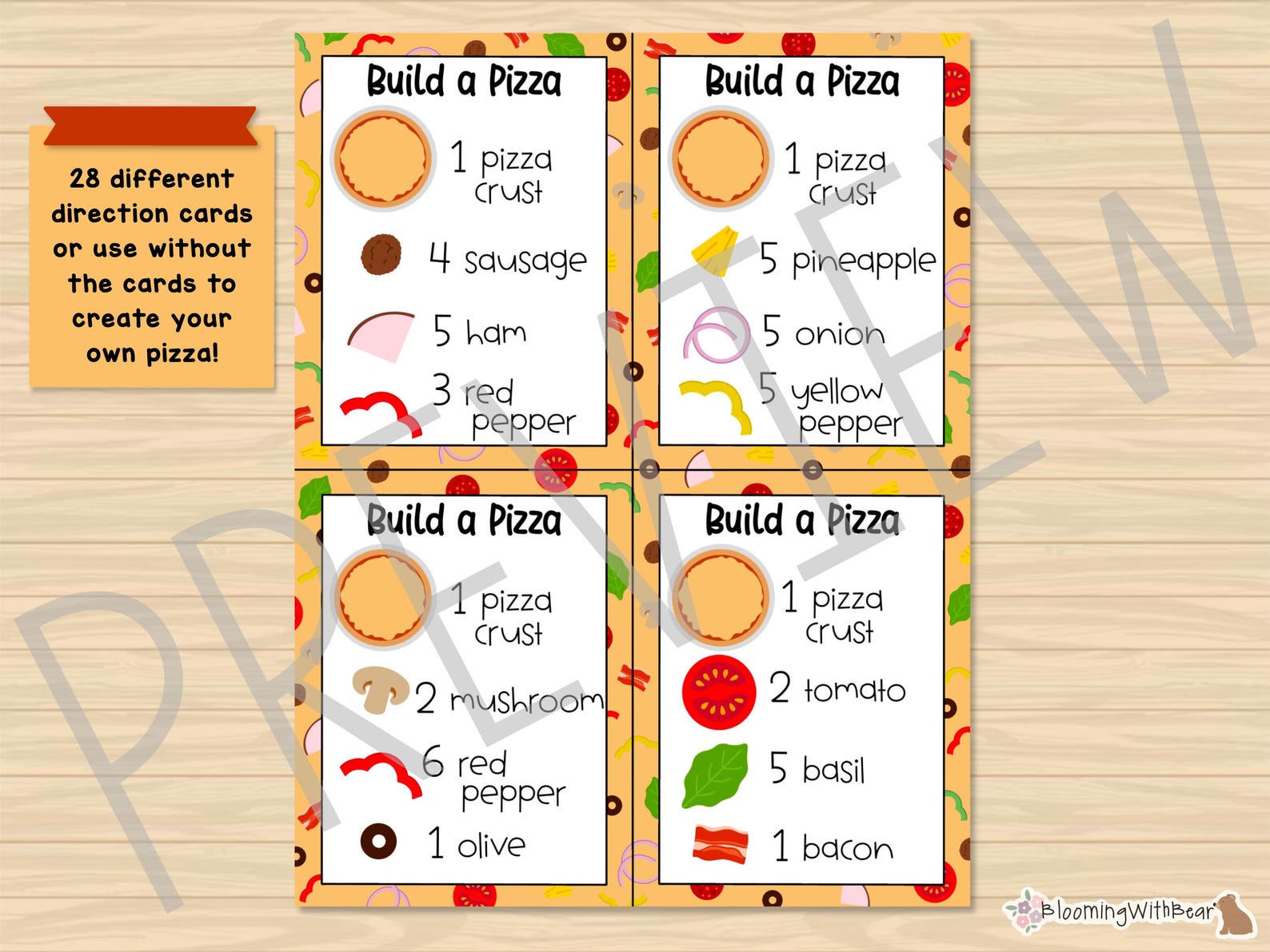 Build a Pizza | Pretend Play | Patterns | Following Directions ...