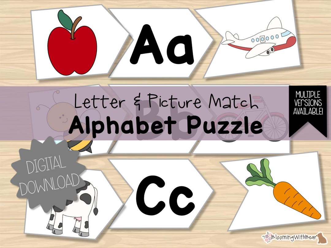 Alphabet Picture Puzzle | Letter Match | Phonics | Preschool Printable ...