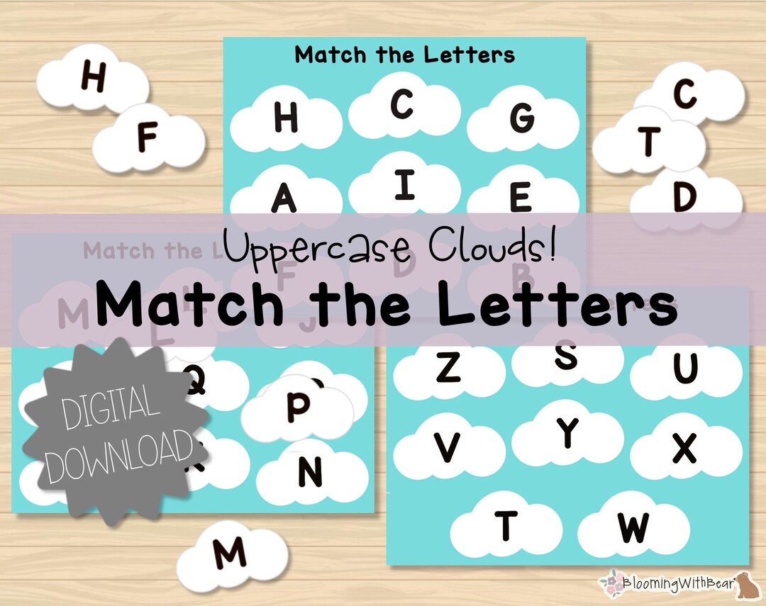 Uppercase Cloud Match the Letters | Alphabet Matching | Abcs | Letter ...