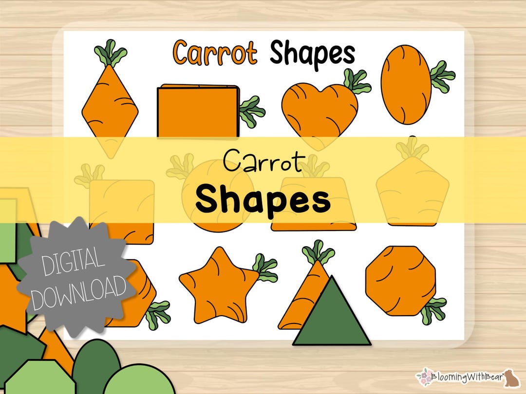 Easter Shapes | Spring | Carrot 2D Shapes | Learning Shapes | Matching ...