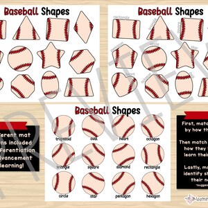 Baseball Shapes Matching Activity: Preschool Printable (digital ...