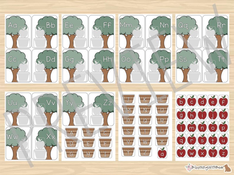 Letter Matching | Apple Tree Activity | Fall Learning | Autumn ...