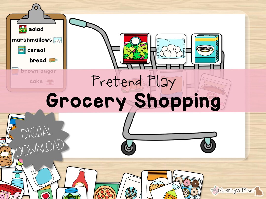 Grocery Shopping List | Supermarket Pretend Play | Following Directions ...