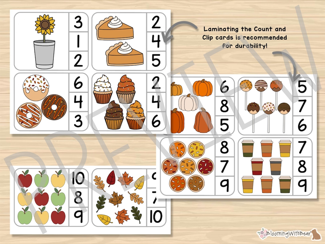Fall Count and Clip | Pumpkin Activity | Fall Learning | Autumn ...