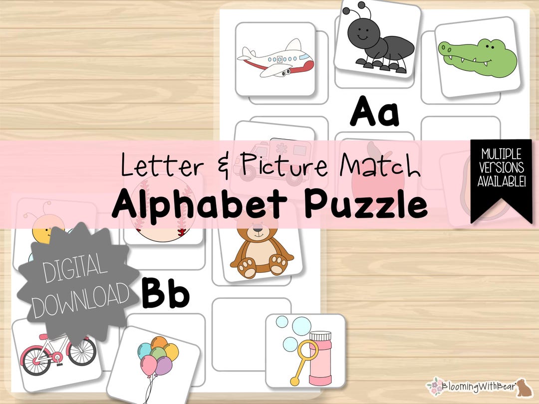 Alphabet Picture Puzzle | Letter Match | Phonics | Preschool Printable ...