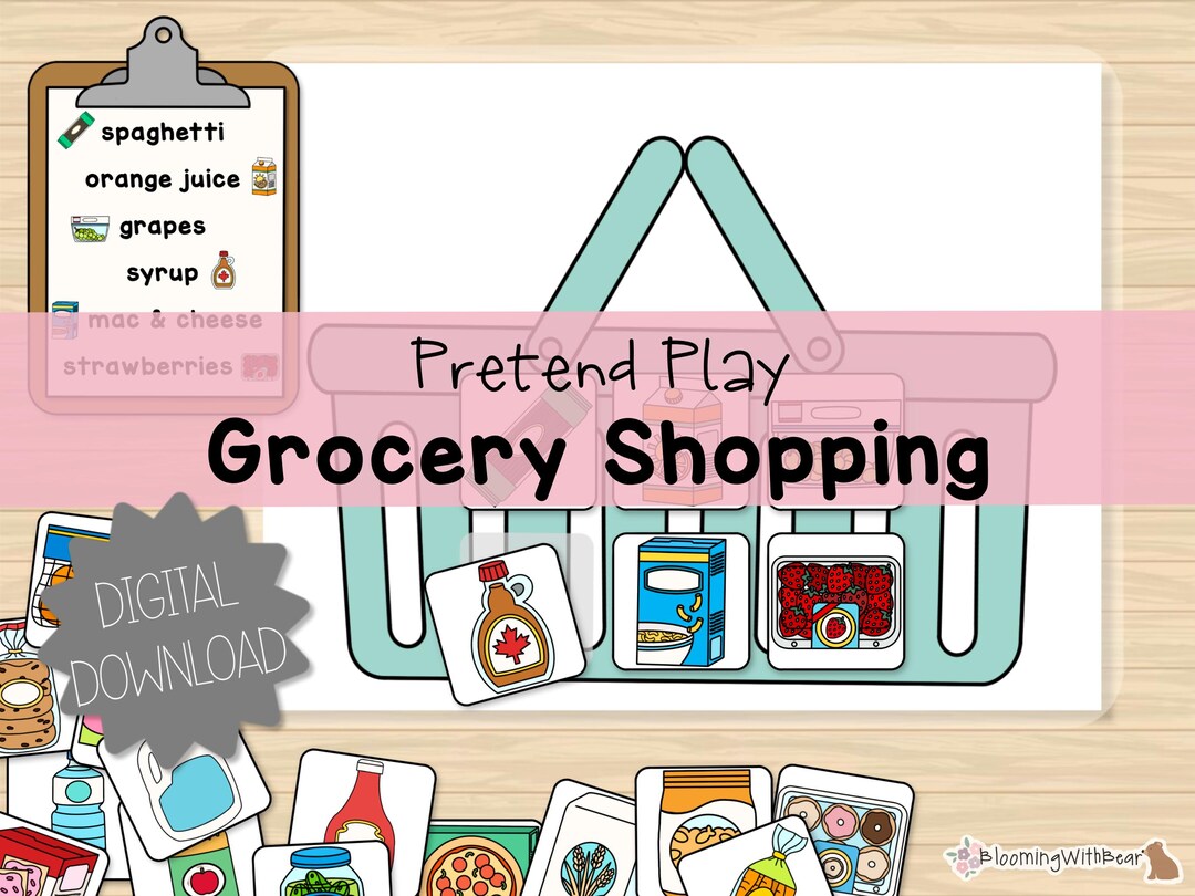 Grocery Shopping List | Supermarket Pretend Play | Following Directions ...