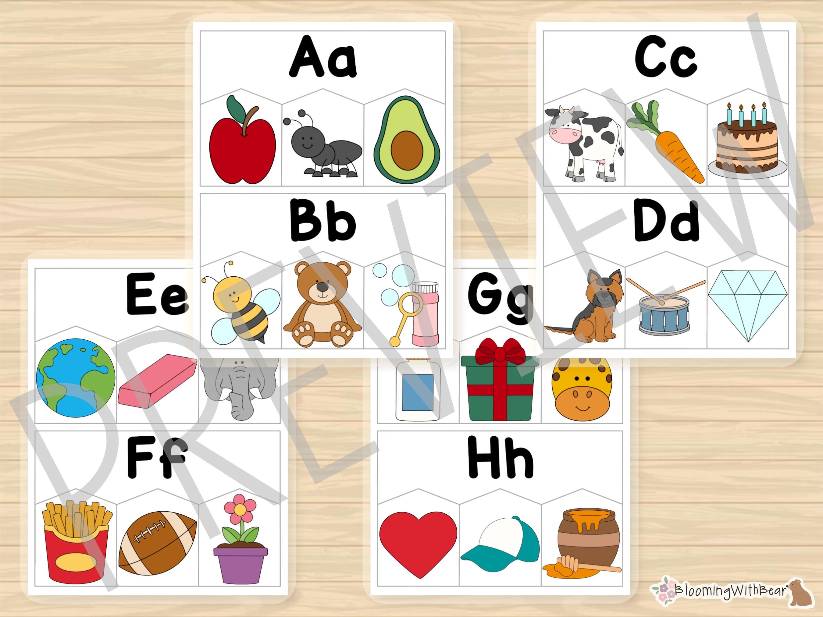 Alphabet Picture Puzzle | Letter Match | Phonics | Preschool Printable ...