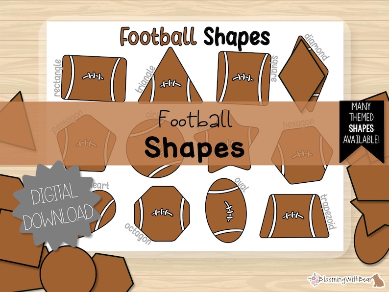 Football Shapes | 2D Shapes | Learning Shapes | Sports | Matching ...