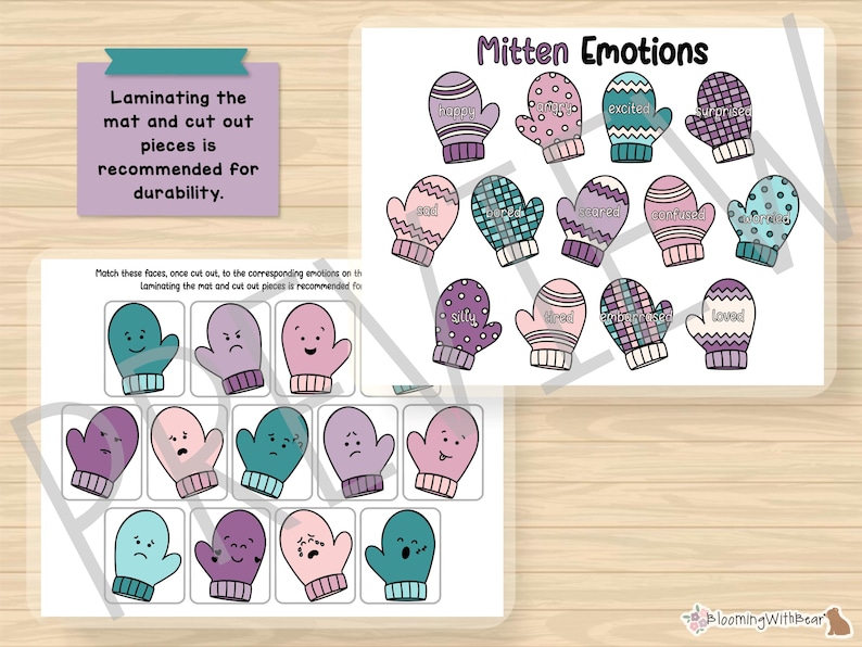 Winter Mitten Emotions | Holiday Activity | Feelings Matching | Social ...