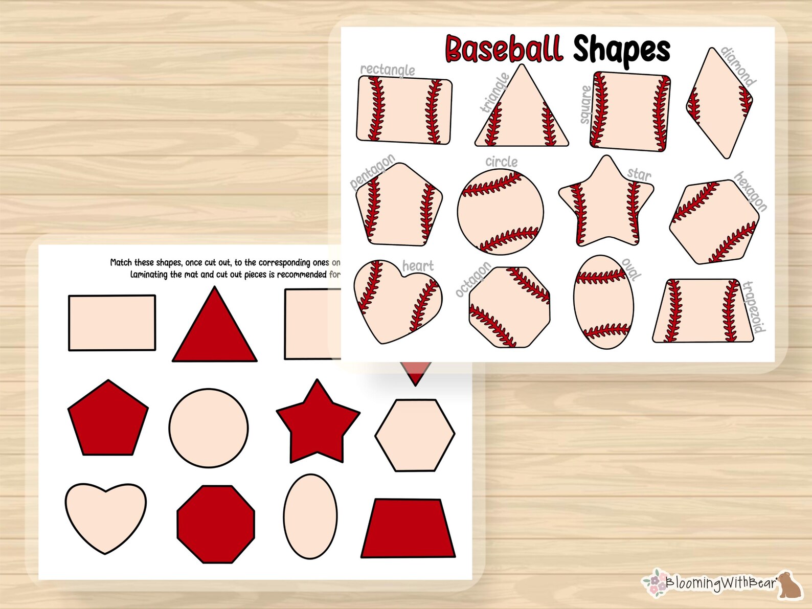 Baseball Shapes | 2D Shapes | Learning Shapes | Sports | Matching ...