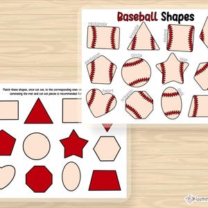 Baseball Shapes Matching Activity: Preschool Printable (digital ...