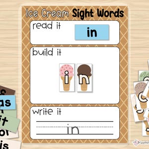 Ice Cream Sight Words: Read, Build, Write Activity (digital Download ...