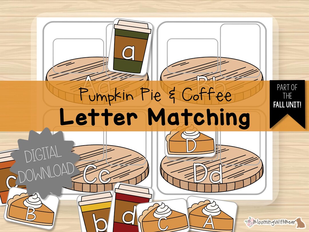 Letter Matching | Pumpkin Pie Activity | Fall Learning | Autumn ...