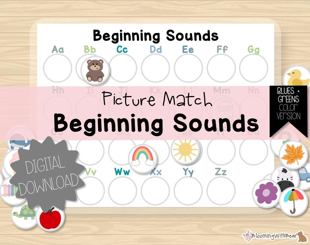 Picture Match Beginning Sounds | Letter Sounds | Phonics | Alphabet ...