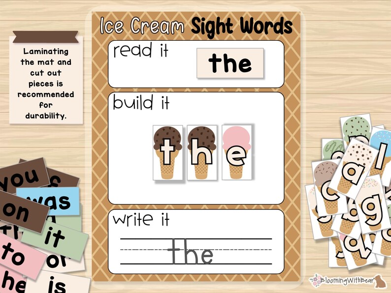 Ice Cream Sight Words: Read, Build, Write Activity (digital Download ...