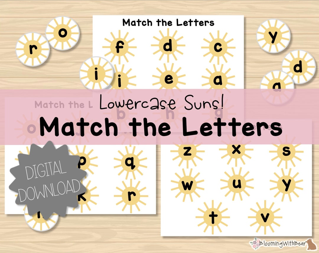 Lowercase Sun Match the Letters | Alphabet Matching | Abcs | Puzzle ...