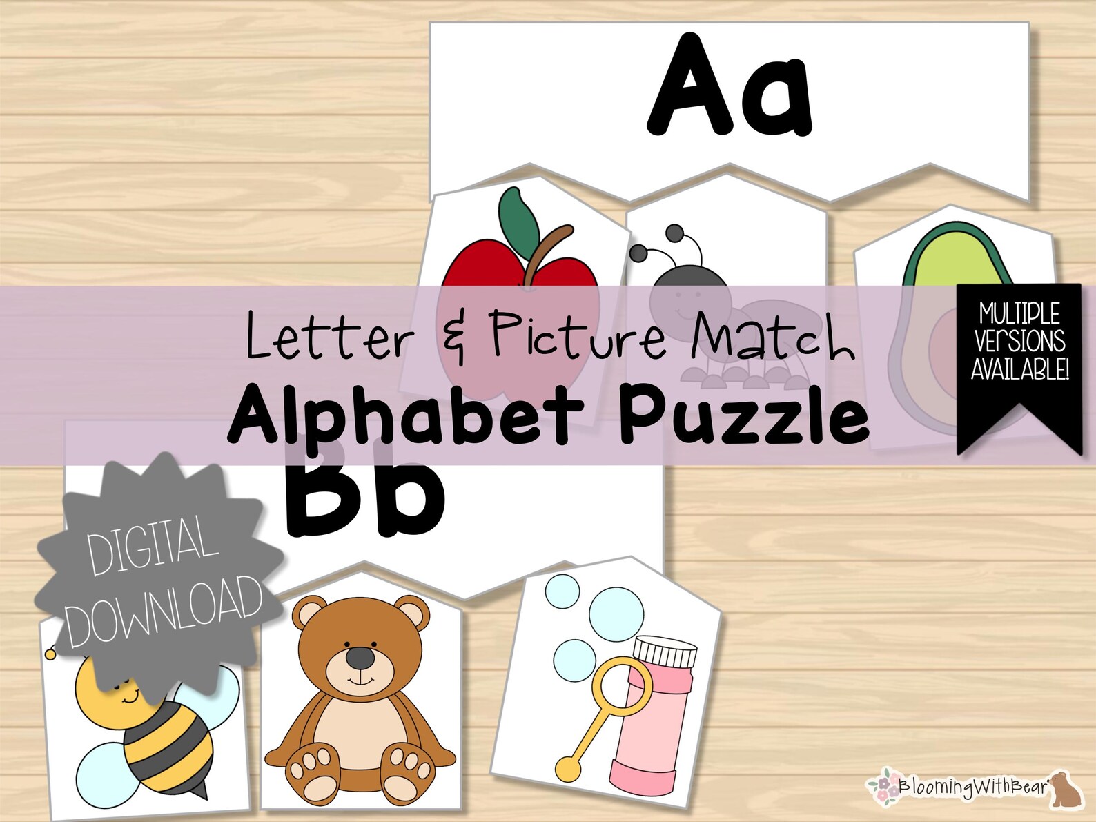 Alphabet Picture Puzzle | Letter Match | Phonics | Preschool Printable ...