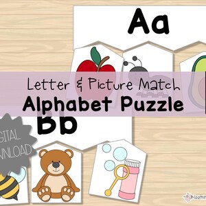 Alphabet Picture Puzzle | Letter Match | Phonics | Preschool Printable ...