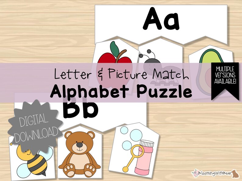 Alphabet Picture Puzzle | Letter Match | Phonics | Preschool Printable ...