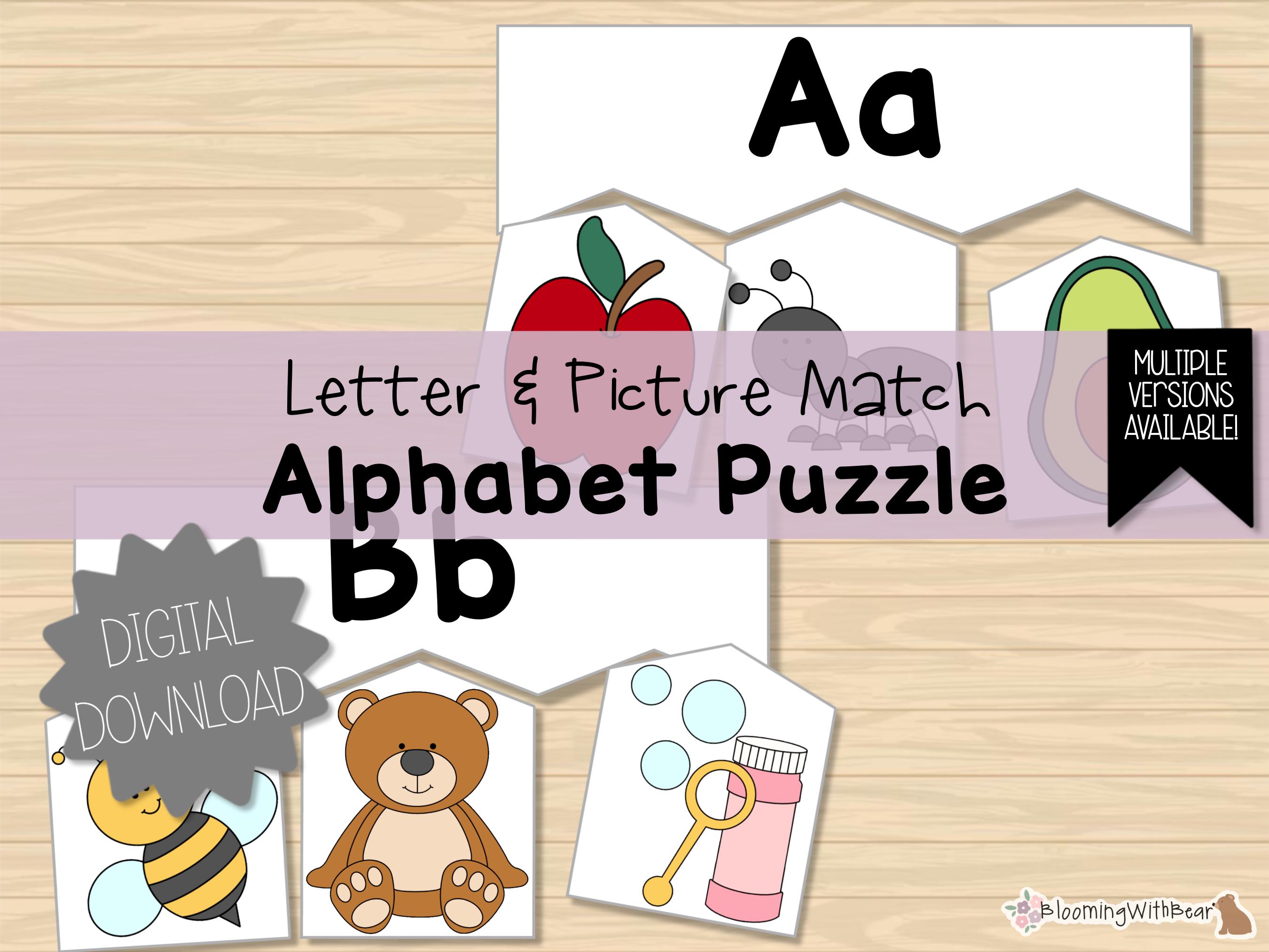 Alphabet Picture Puzzle | Letter Match | Phonics | Preschool Printable ...