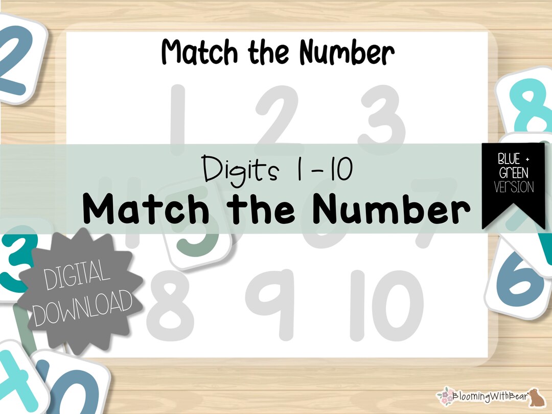 Match the Number | Matching | Counting | Number Identification | Number ...