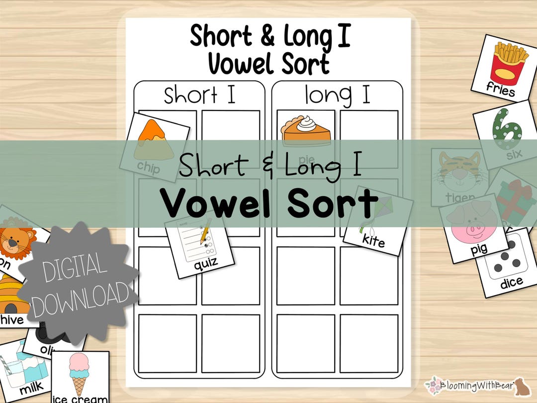 Long Short I Vowel Sort | Phonics | Spelling | Letter Sounds | Vowels ...
