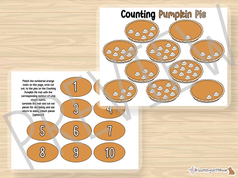 Pumpkin Pie Counting | Fall Activity | Autumn | Counting to 10 ...