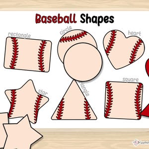 Baseball Shapes Matching Activity: Preschool Printable (digital ...