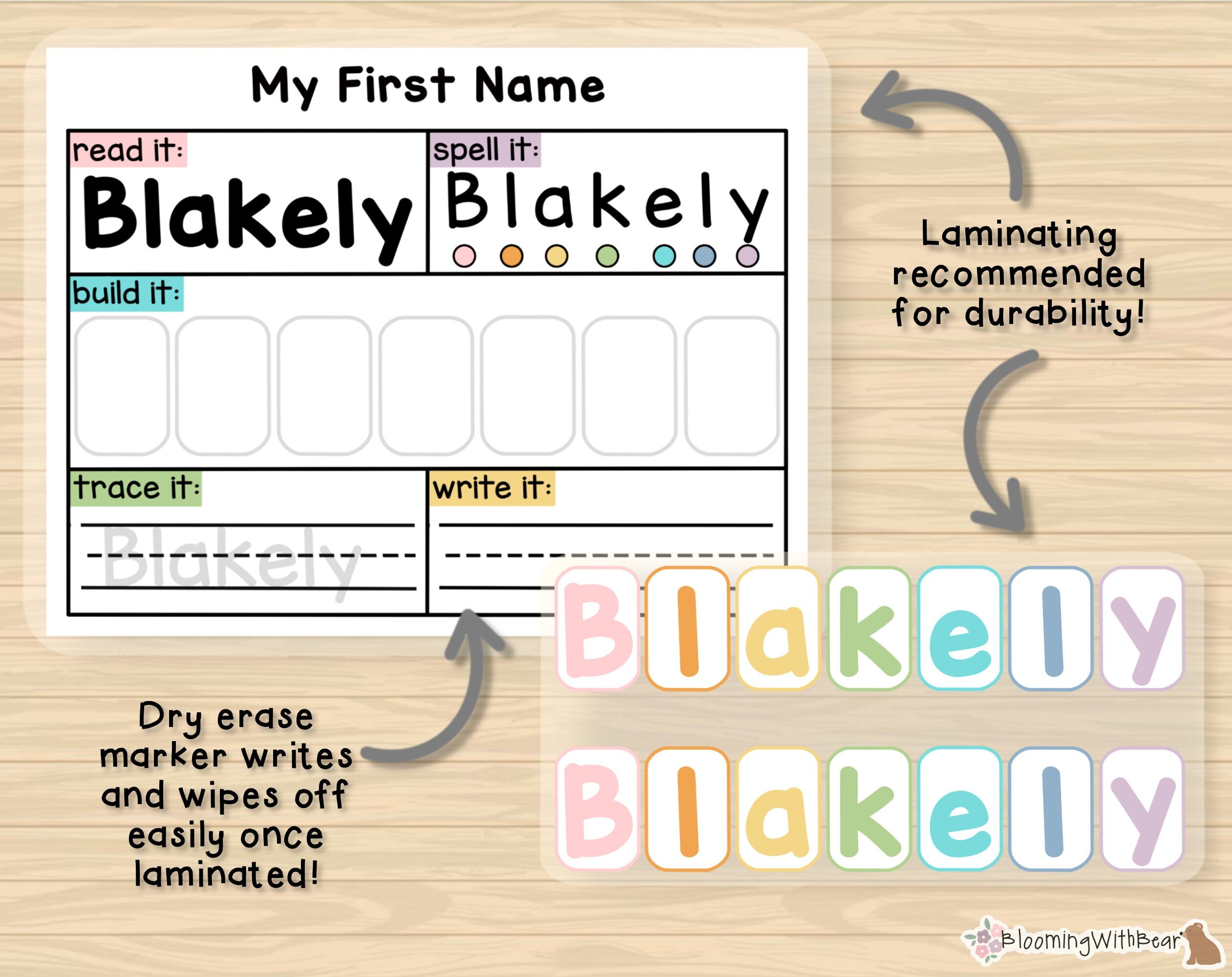 My Name Learning Mat | Personalized Name Practice Worksheet | Read It ...