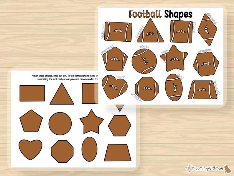 Football Shapes | 2D Shapes | Learning Shapes | Sports | Matching ...