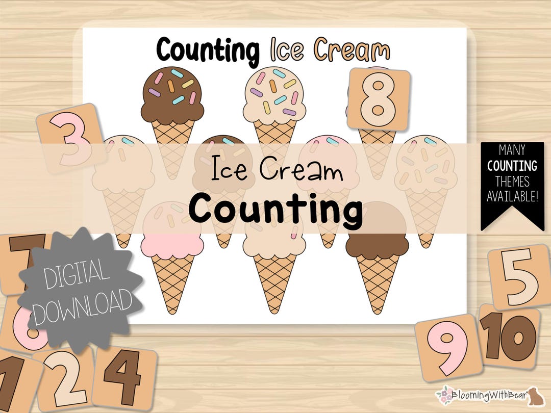 Counting Ice Cream | Counting Activity | Counting to 10 | Matching ...