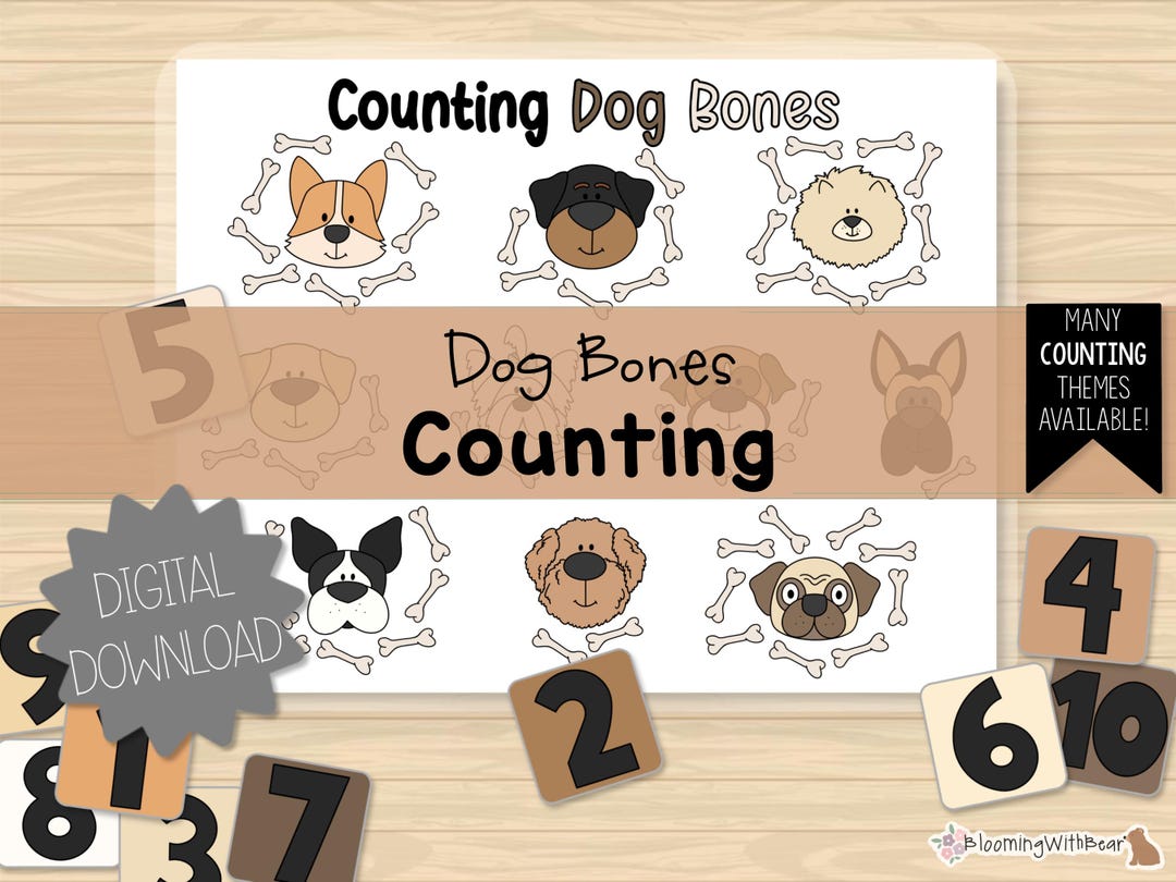 Counting Dog Bones | Counting Activity | Counting to 10 | Matching ...
