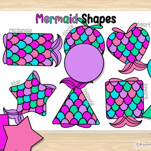 Mermaid Shapes | 2D Shapes | Learning Shapes | Matching Shapes Activity ...