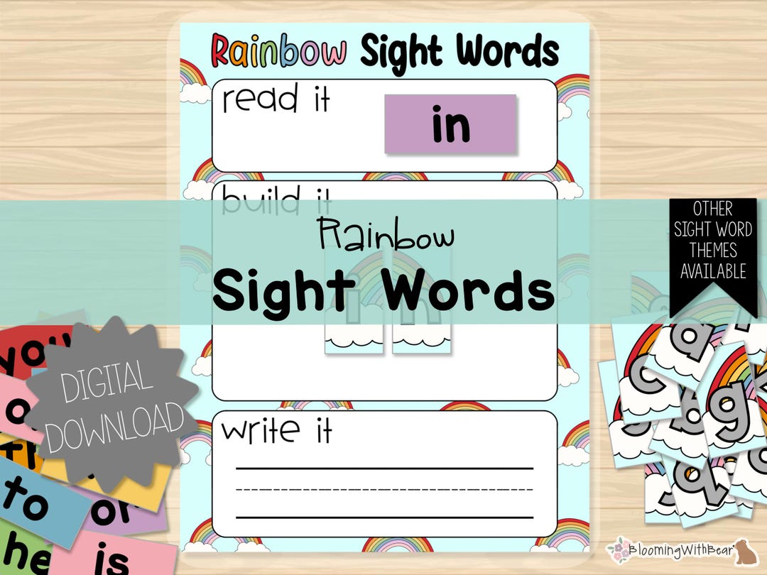 Sight Words Rainbows | Read Build Write | Learn to Read | Word ...