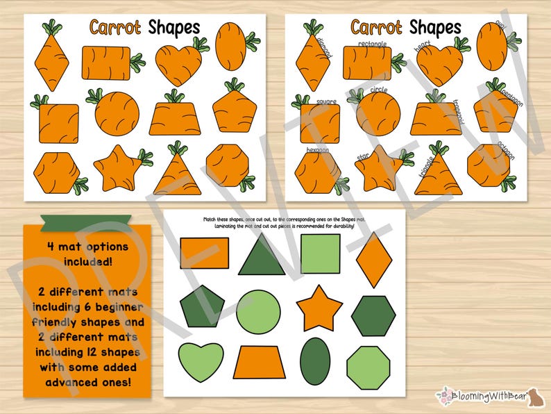 Easter Shapes | Spring | Carrot 2D Shapes | Learning Shapes | Matching ...