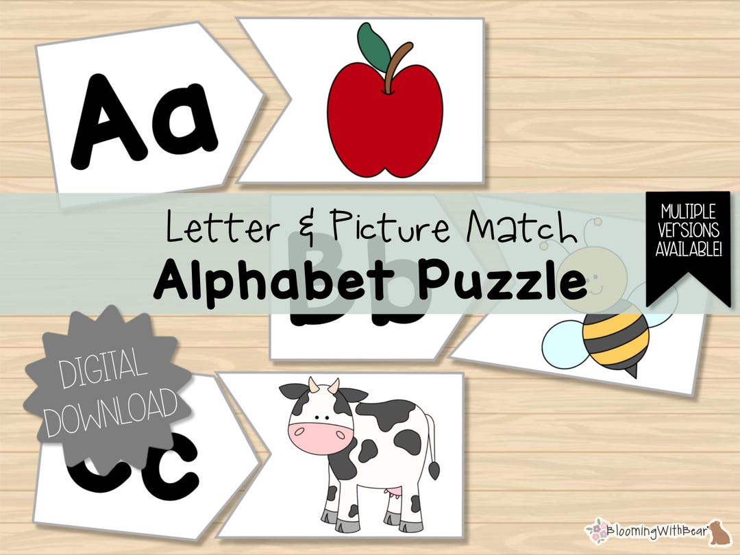 Alphabet Picture Puzzle | Letter Match | Phonics | Preschool Printable ...