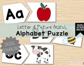 Alphabet Picture Puzzle | Letter Match | Phonics | Preschool Printable ...