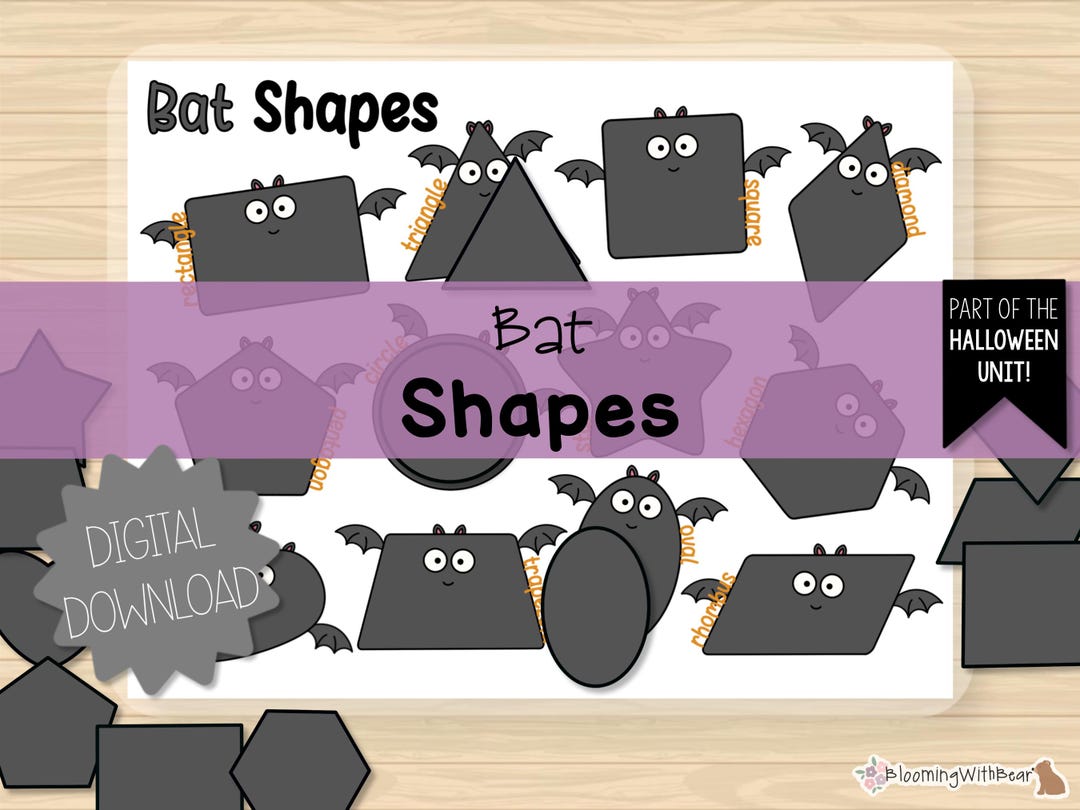 Halloween Bat Shapes | Fall Activity | Learning Shapes | Matching ...